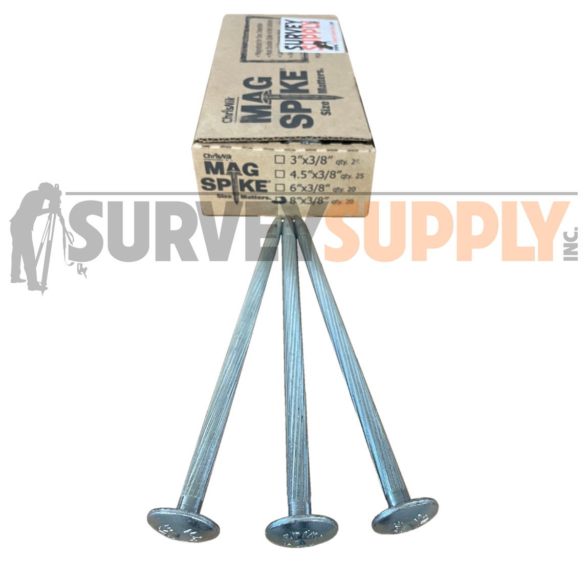 Mag Spikes - 8" | Magnetic Spikes | Survey Supply, Inc.