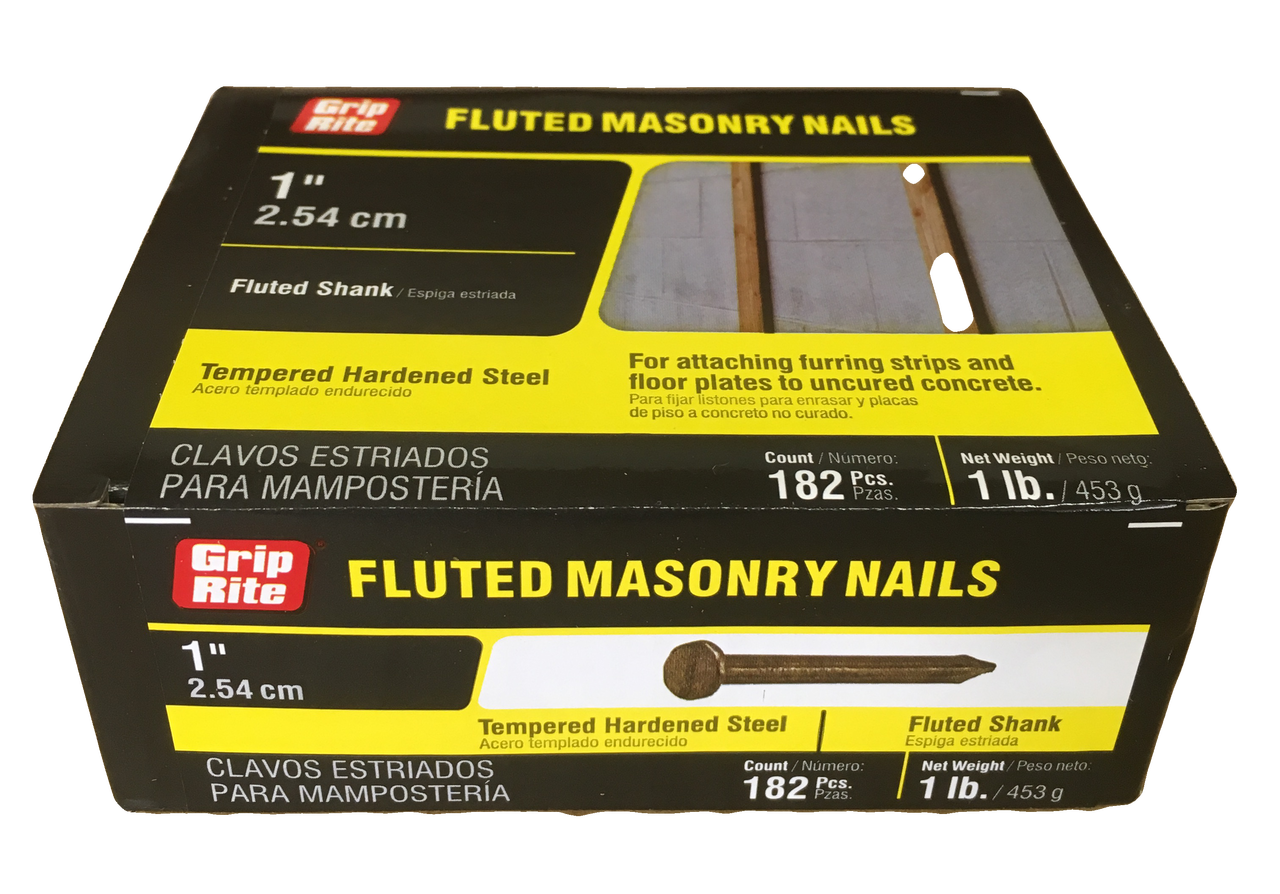 1 Inch Fluted Masonry Nails (1 lb. Box) | Survey Supply, Inc.