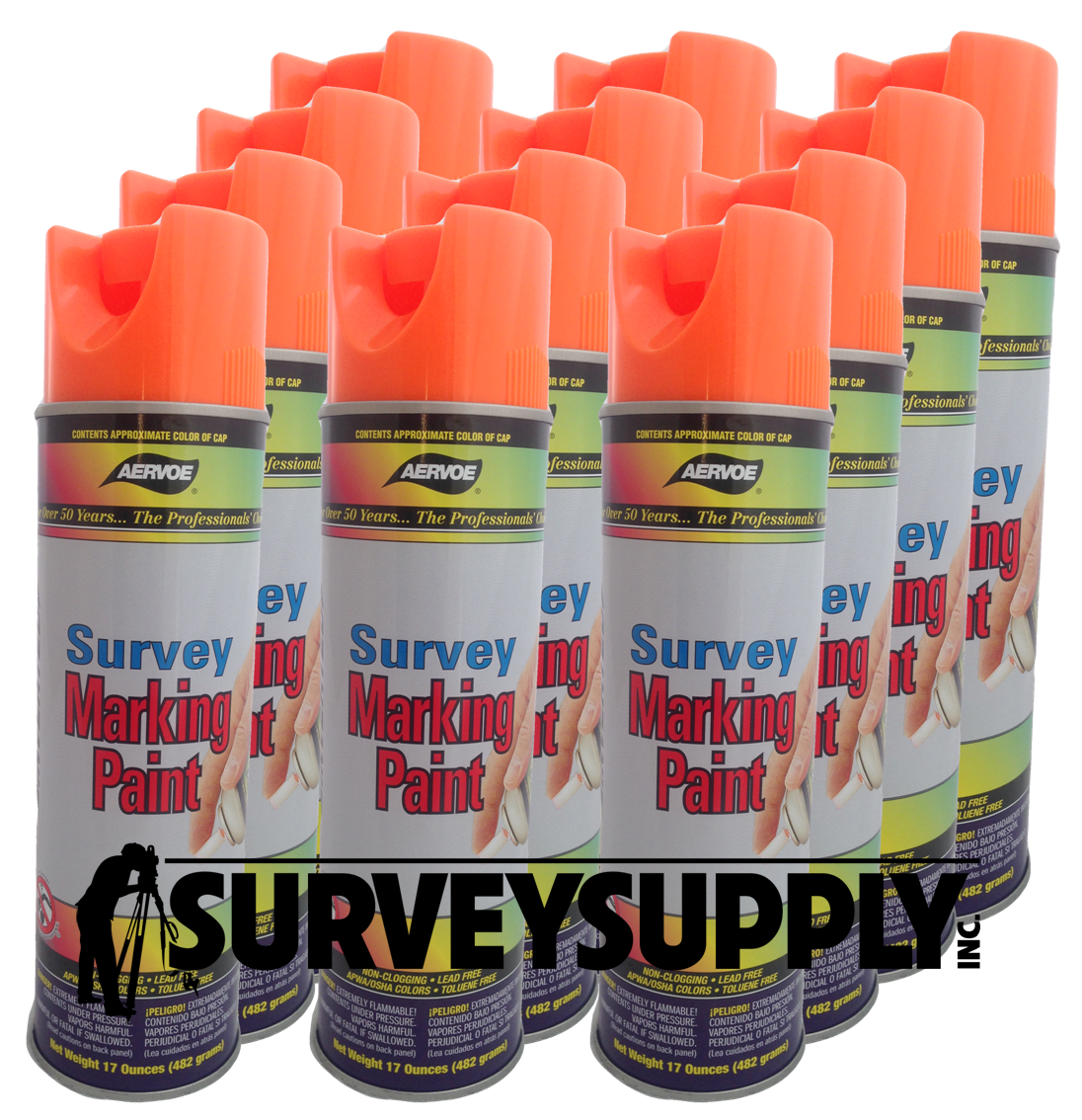 Aervoe 222 FLO. Orange Survey Marking Paint | Survey Supply, Inc.