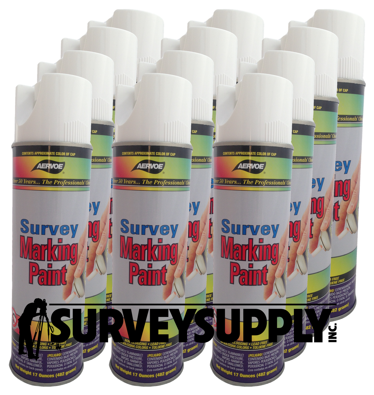 Aervoe Survey White Inverted Marking Paint Case Aervoe Survey White Inverted Marking Paint Case