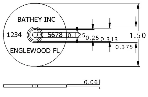 1-1/2" Stainless Steel Disk Survey Washers - Arc Text