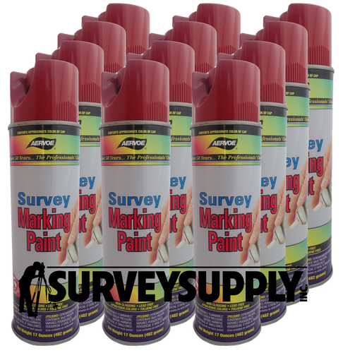 Aervoe Inverted Survey Marking Paint Case - Color: RED