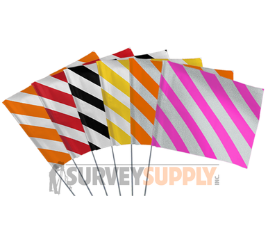 30" Wire Staff Striped Flags 4" x 5" (Case of 1000 | 3 case minimum)