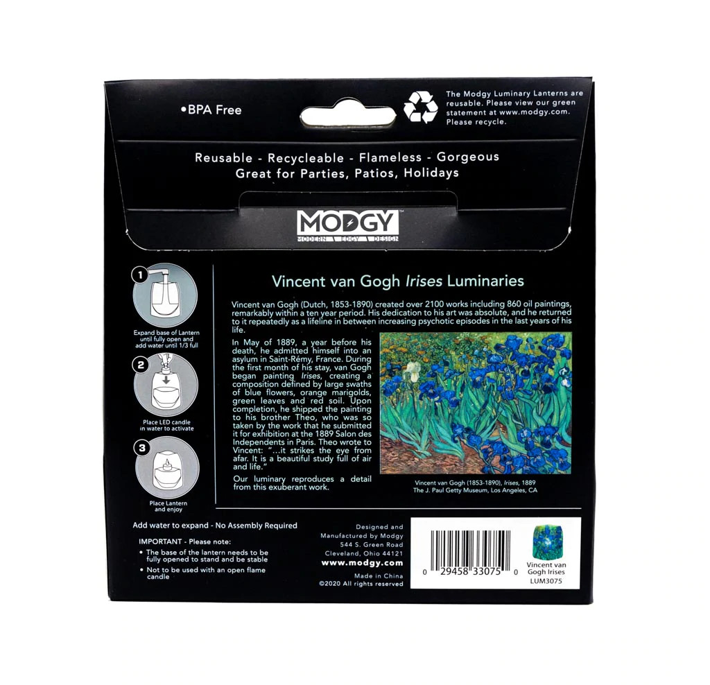 Van Gogh Irises Luminary - MFA Boston Shop | Gifts from the Museum of ...