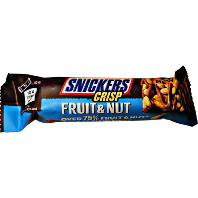 Snickers Crisp Triple Treat Fruit & Nut Chocolate Bar Snack 40g