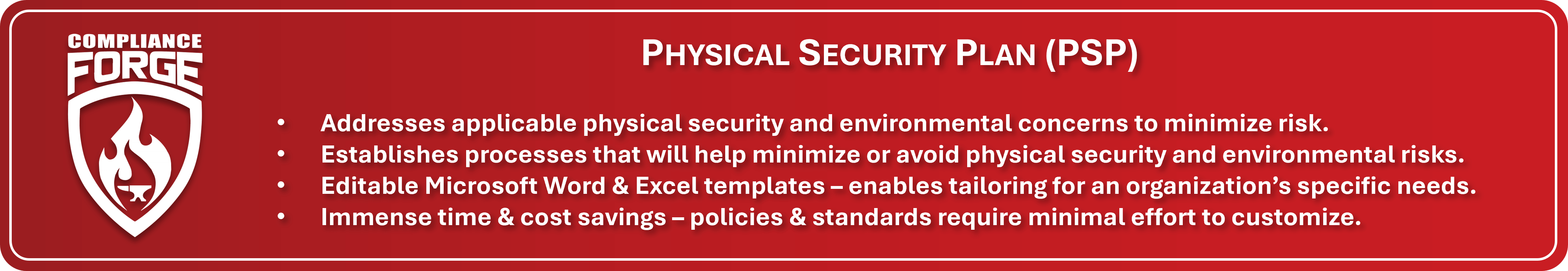 Physical Security Plan (PSP)