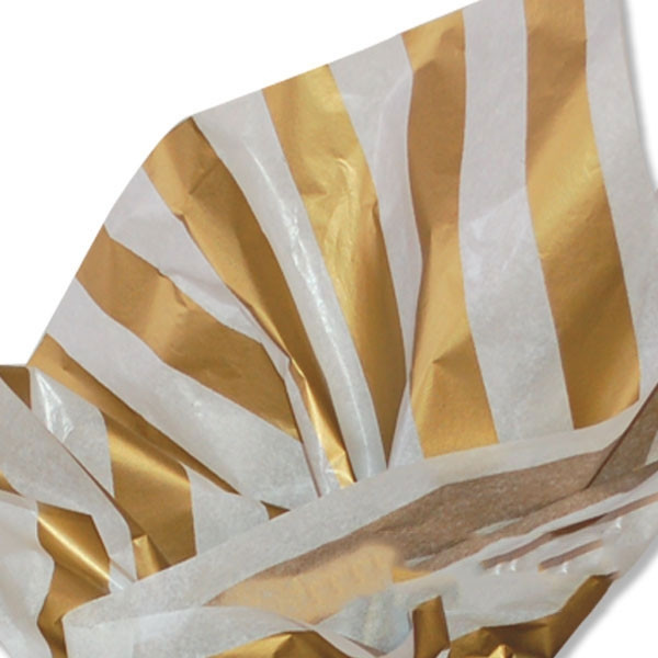 Gold Stripe Patterned Tissue Pape