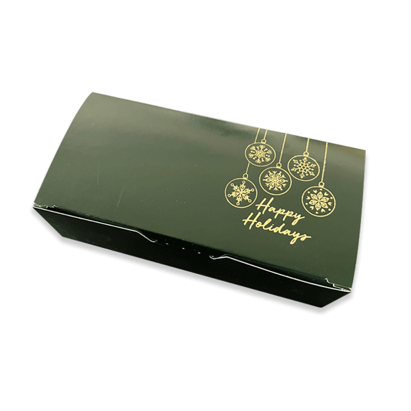 Candy & Fudge Boxes - 1 lb. Forest Green Glitter Holiday - 1 piece Boxes