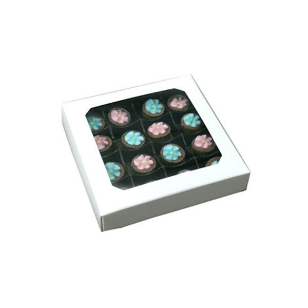 Chocolate Box Covers-8 oz.- White with Window