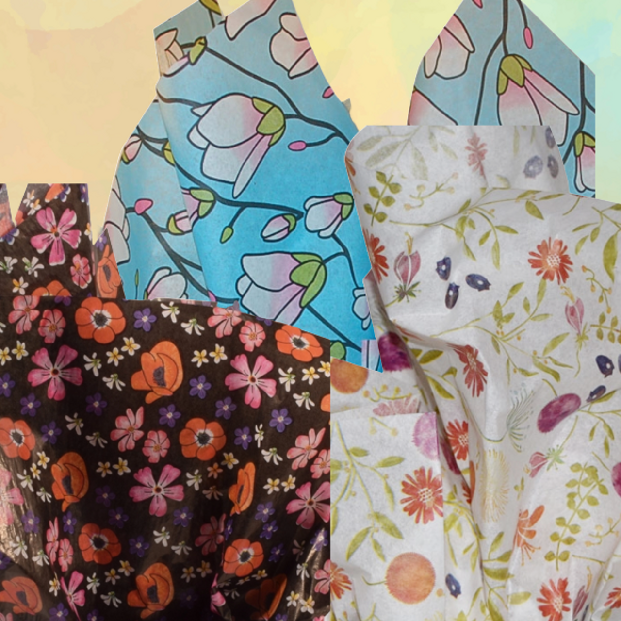 TISSUE WRAP - Patterned Tissue for All Occasions - Fabulous Florals ...