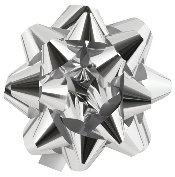 13" Diameter Silver Glitter Mega Bow from Berwick