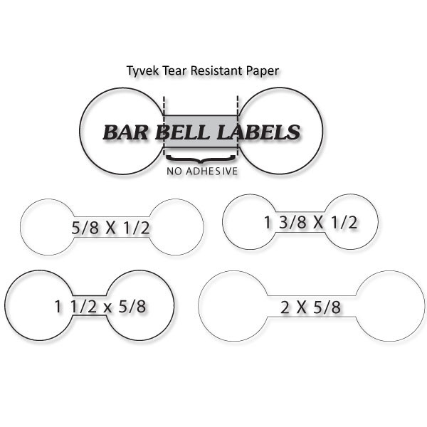 Jewelry Tyvek barbell labels
