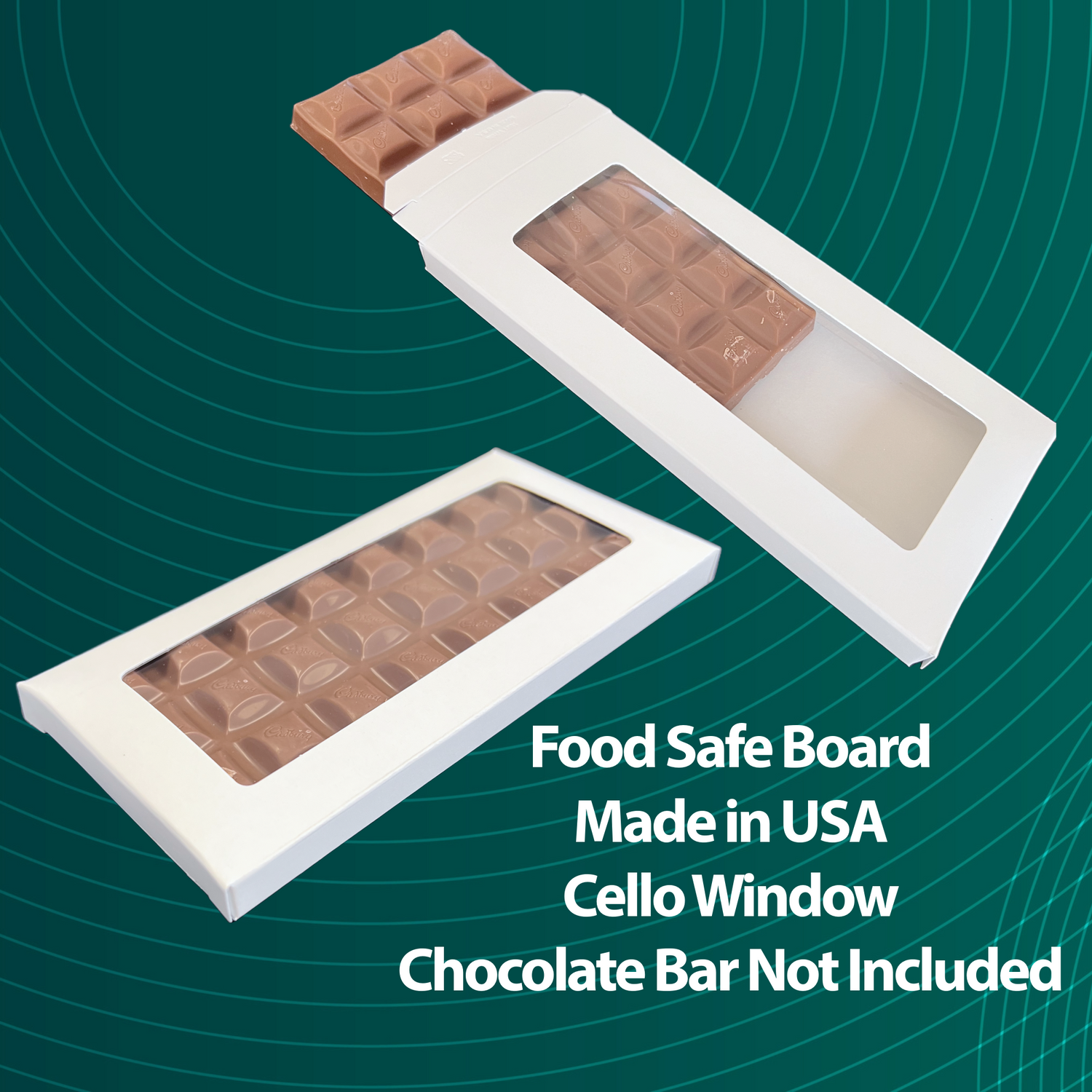 Chocolate Bar Box White with Window