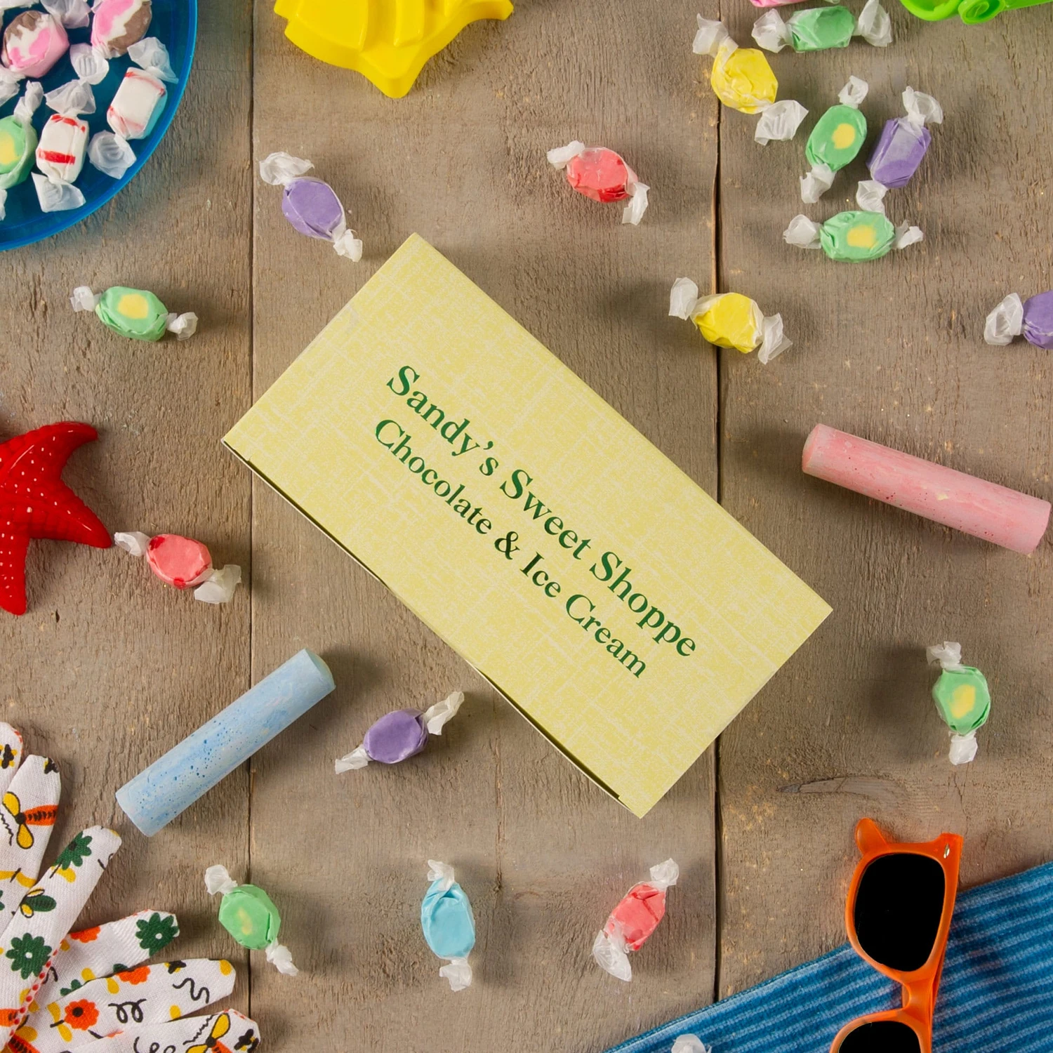 Candy & Fudge Boxes - 2 lb. Fudge Boxes - Yellow Linen 1 piece Fudge Boxes