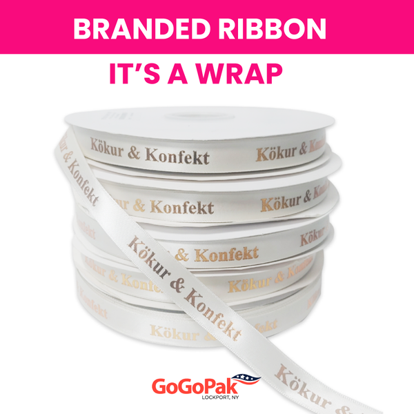 Custom Branded Satin Ribbons- Single Face - 5 Rolls