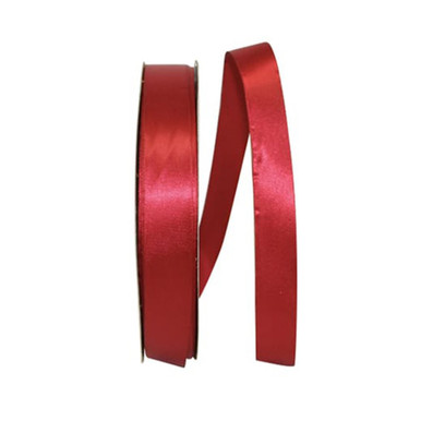 Single Face Satin Ribbon - Scarlet 7/8" x 100 yards