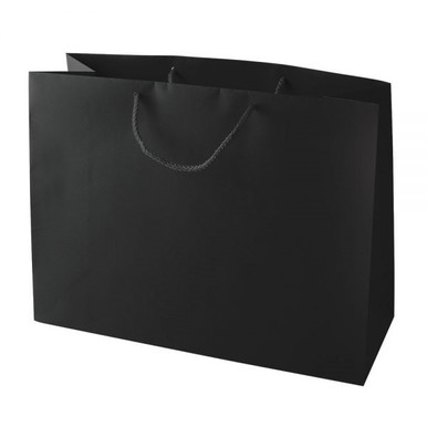 Black Matte Laminated Eurotote Bags - 20" x 6" x 16" - 100 Bags/Case