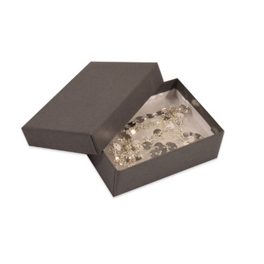 Gray Kraft 3" x 2-1/8" x 1" Jewelry Boxes - 100 Boxes/Pack