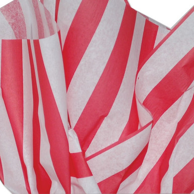 Red Stripe Patterned Tissue Paper