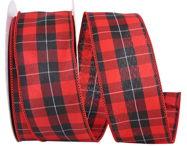 Mountain Buffalo Check Wired Ribbon - 2.5" x 50 Yards