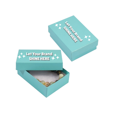 Custom Printed Aqua 3" x 2-1/8" x 1" Jewelry Boxes - 100 Boxes/Pack
