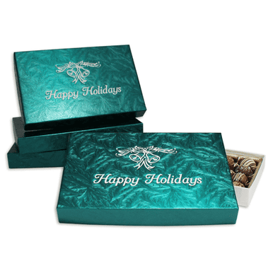1 lb. Rigid Set Up Candy Boxes Forest Green Embossed