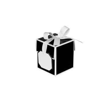 Flipalicious Small Black Boxes with Ribbon & Tag - Wholesale