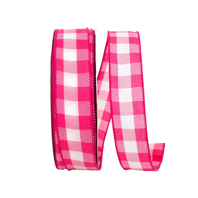 50 Yards - 1.5" Celine Check Twill Wired Ribbon