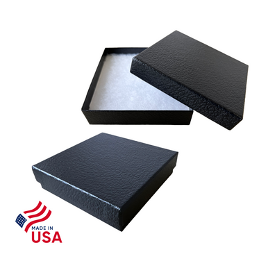 Branded Black Embossed Jewelry Boxes - 3-1/2" x 3-1/2" x 7/8" - 100 ...