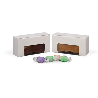 Candy & Fudge Boxes - 1/2 lb. White 1 Piece Boxes with Window