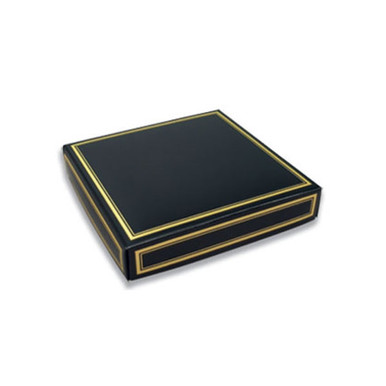 Chocolate Box Covers-8 oz.- Black with Gold Trim