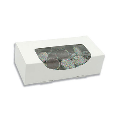 1 lb. White Candy & Fudge Boxes with Window Rectangle-1 Piece