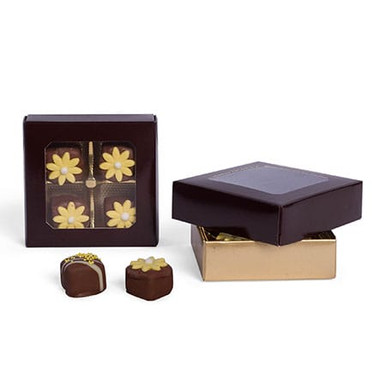 Chocolate Box Covers-3 oz.-1 Layer-Square Window Brown