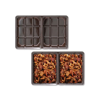 1/2 lb. plastic tray-2 cavities-for fudge