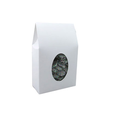 Wholesale Candy Boxes - White Tapered Tote with Window