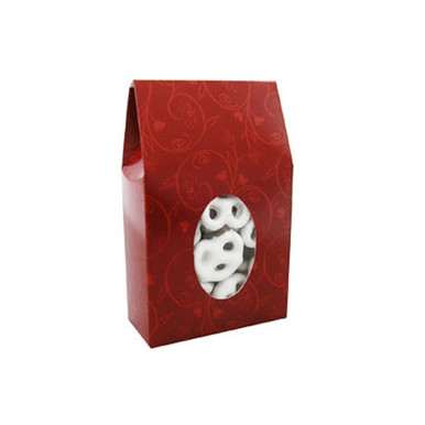 Wholesale Candy Boxes - Red Brocade Tapered Candy Totes
