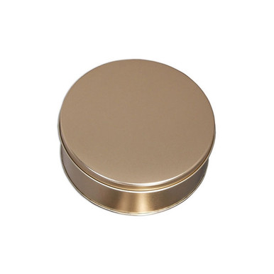 Round Tin Boxes - 6-11/16" Round Gold Tins