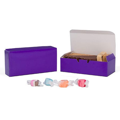 Candy & Fudge Boxes - 1 lb. Purple Rectangle-1 Piece Boxes