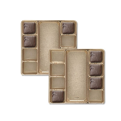 8 oz. 9 Chocolate Gold Plastic Candy Tray Insert
