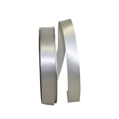 Single Face Satin Ribbon - Silver 7/8" x 100 yards