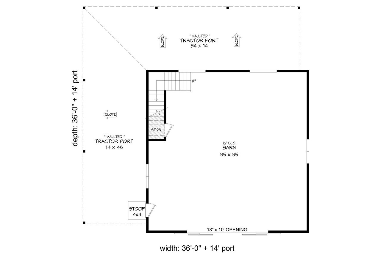 Timberhill Trail Barn #28171 | The House Plan Company