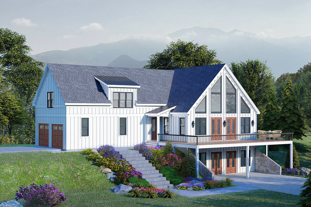 Rangeley Lake Pine Plan | 4-Car + RV Garage | The House Plan Company