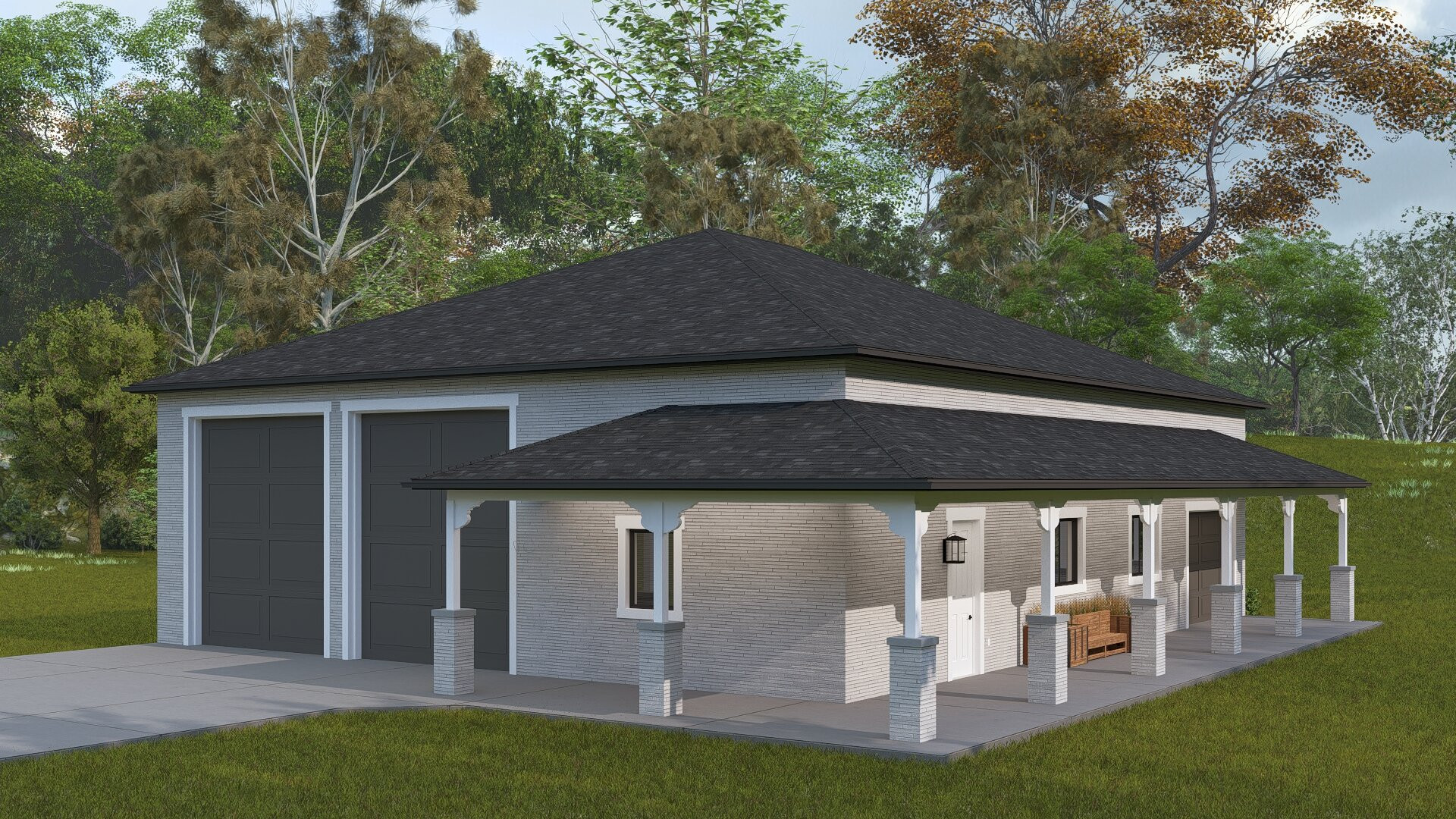 Caudel Garage #93099 | The House Plan Company
