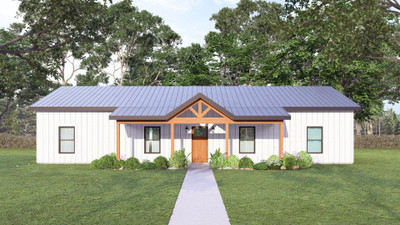 Rue Plan | Barndominium with Office | The House Plan Company