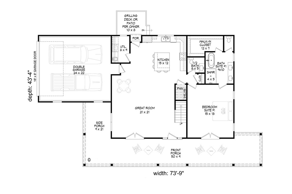 Black Walnut 3.0 #52498 | The House Plan Company