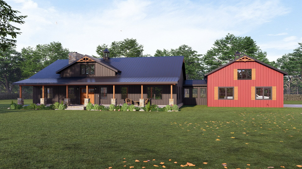 Maple 2 House Plan - Modern Barn Home | The House Plan Company