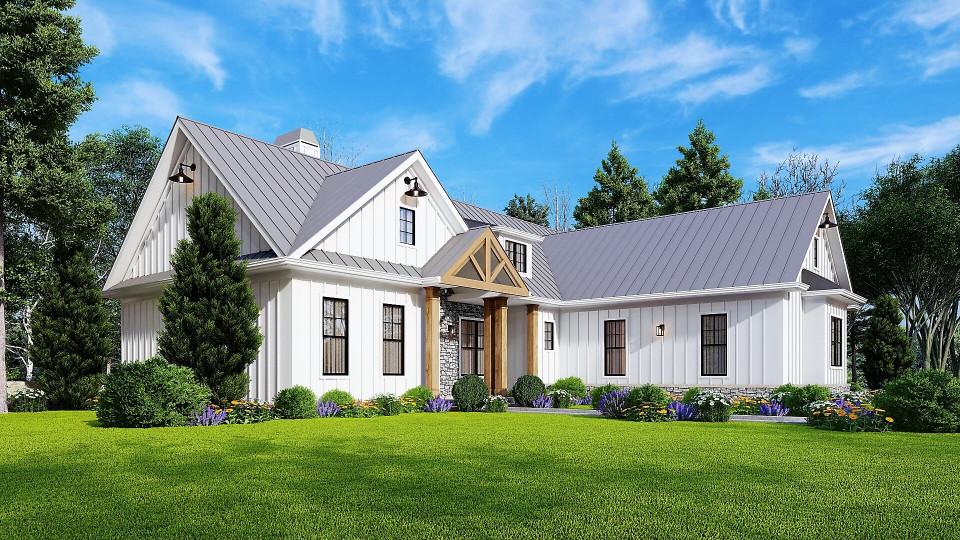 Farmhouse Plan with Optional Basement | The House Plan Company