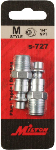 Milton S-727 1/4" M-Style Plugs MNPT (2/Pk)