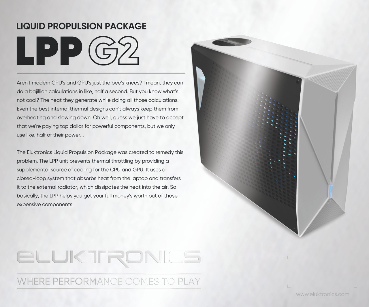 Liquid Propulsion Package G2 - Second Generation Liquid Cooling Unit - Eluktronics
