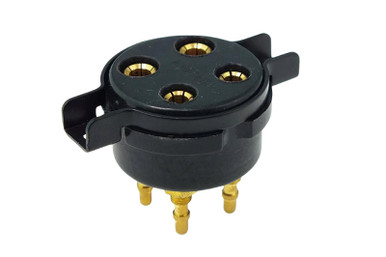 ConneX Socket 4 Pin Premium Bakelite (CMC) Chassis Mount (Black)